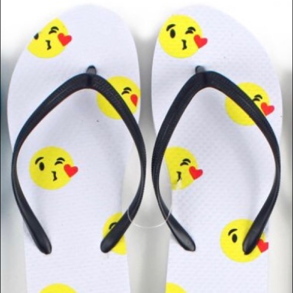 Shoes | Add On Item Cute Emoji Flip Flops | Poshmark